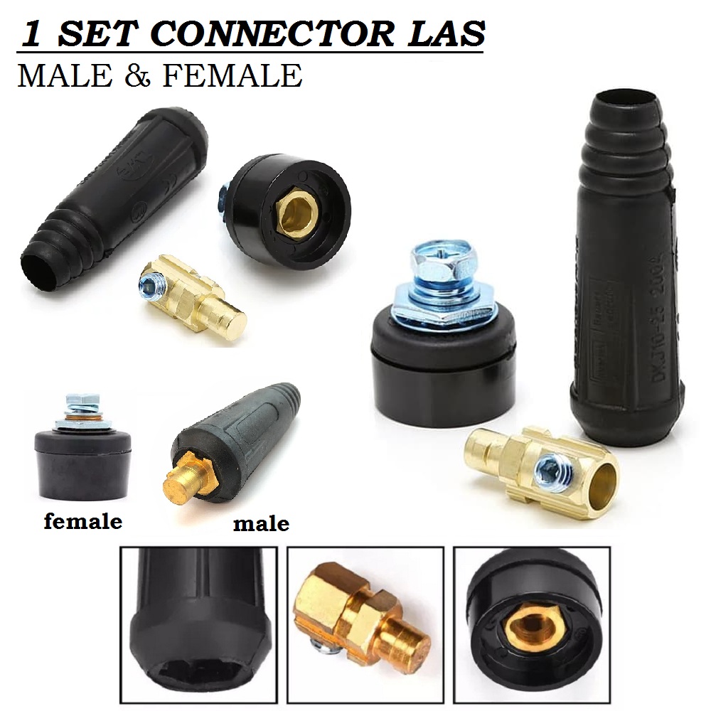 RHINO 1 Set Connector Plug Las Male Female - Sambungan Kabel Mesin Las ...