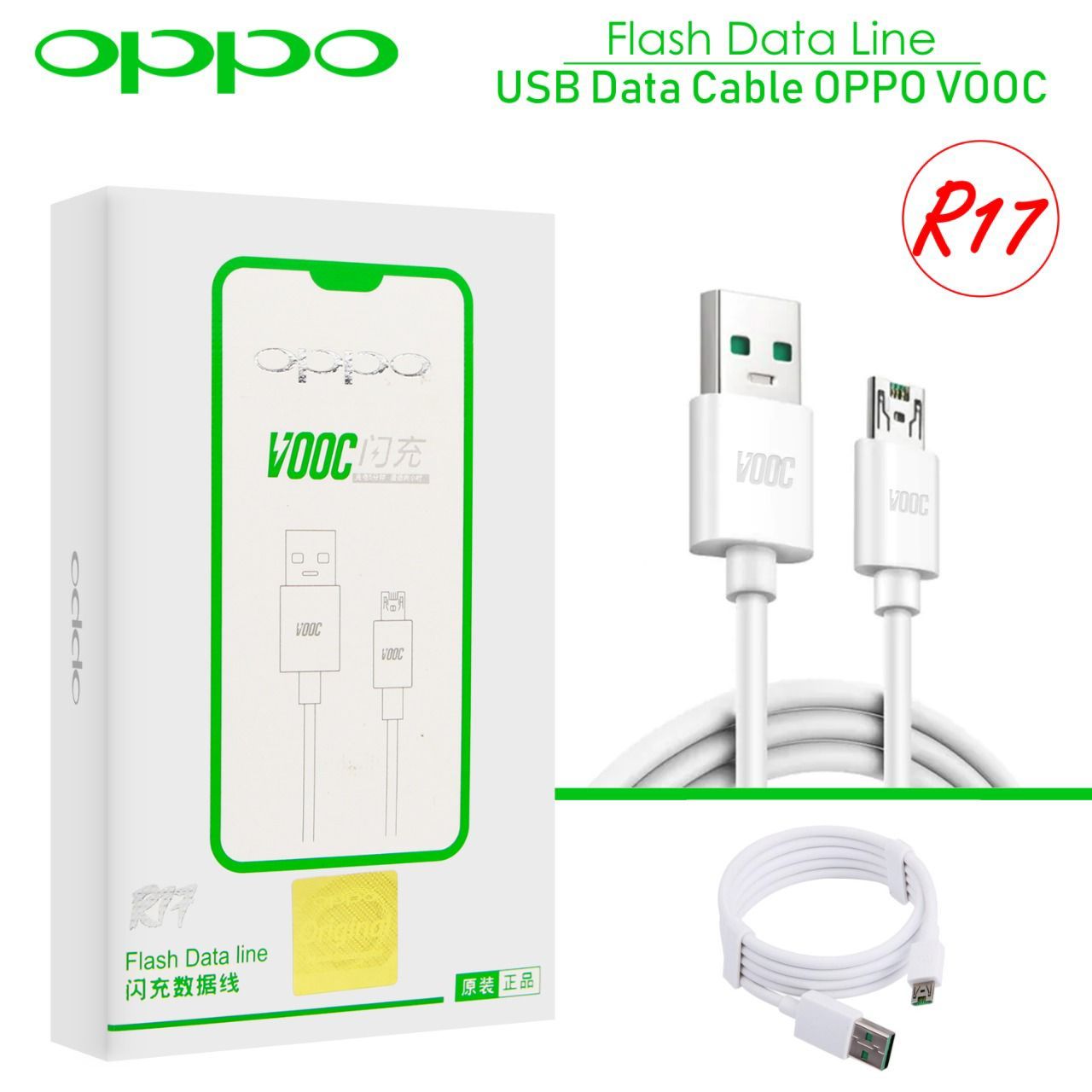 kabel data oppo VOOC micro usb f7 f9 A3S A5S A7 F11 A9 A5 2020 | Lazada ...