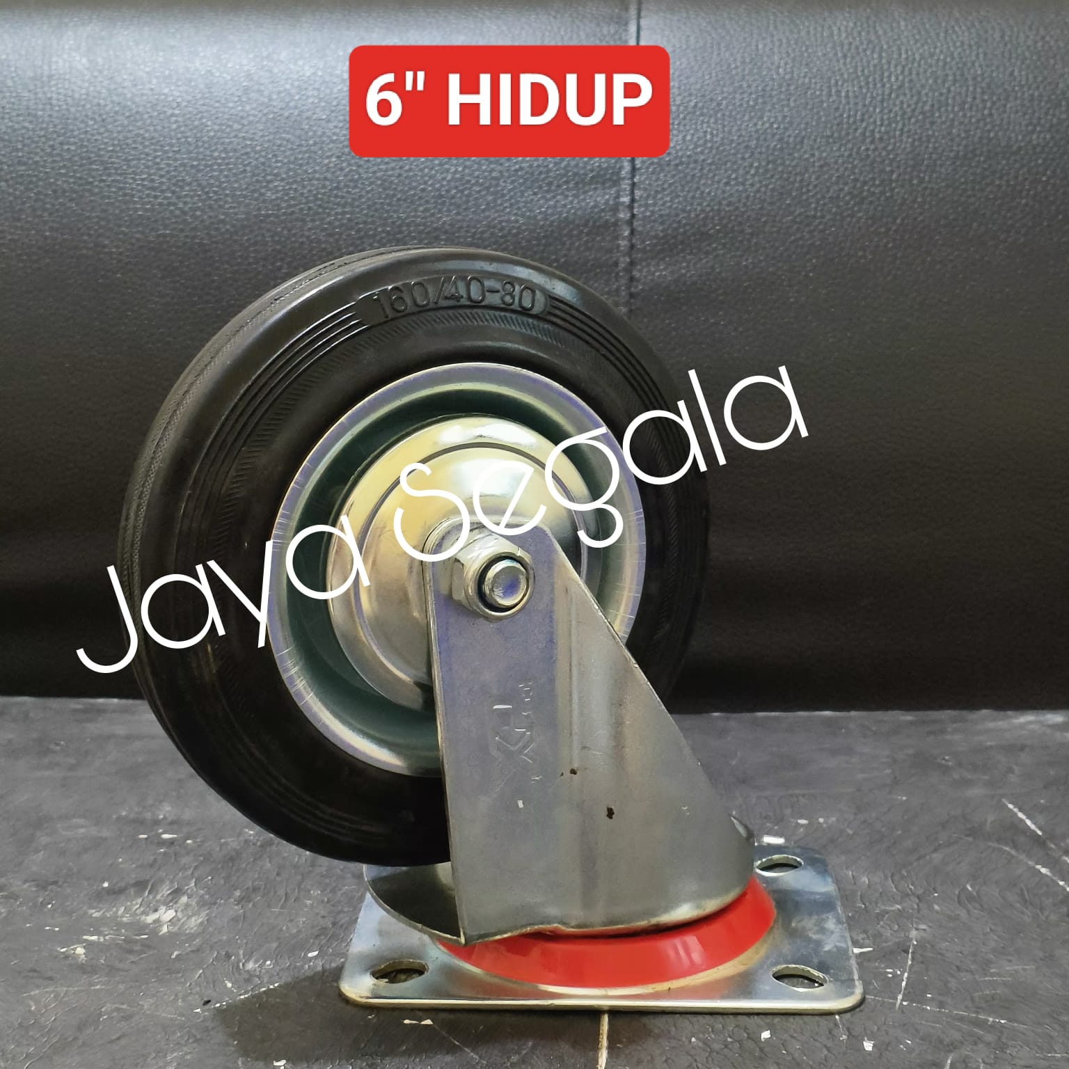 Roda troli 6 inch karet hitam Mati Hidup Rem Caster Kastor 6" Trolley ...