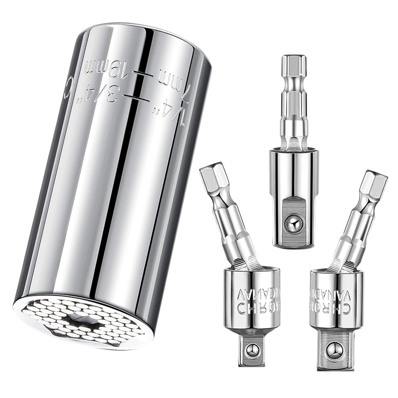4Pcs Adjustable Universal Socket Wrench Set with 360 Degree Rotatable ...