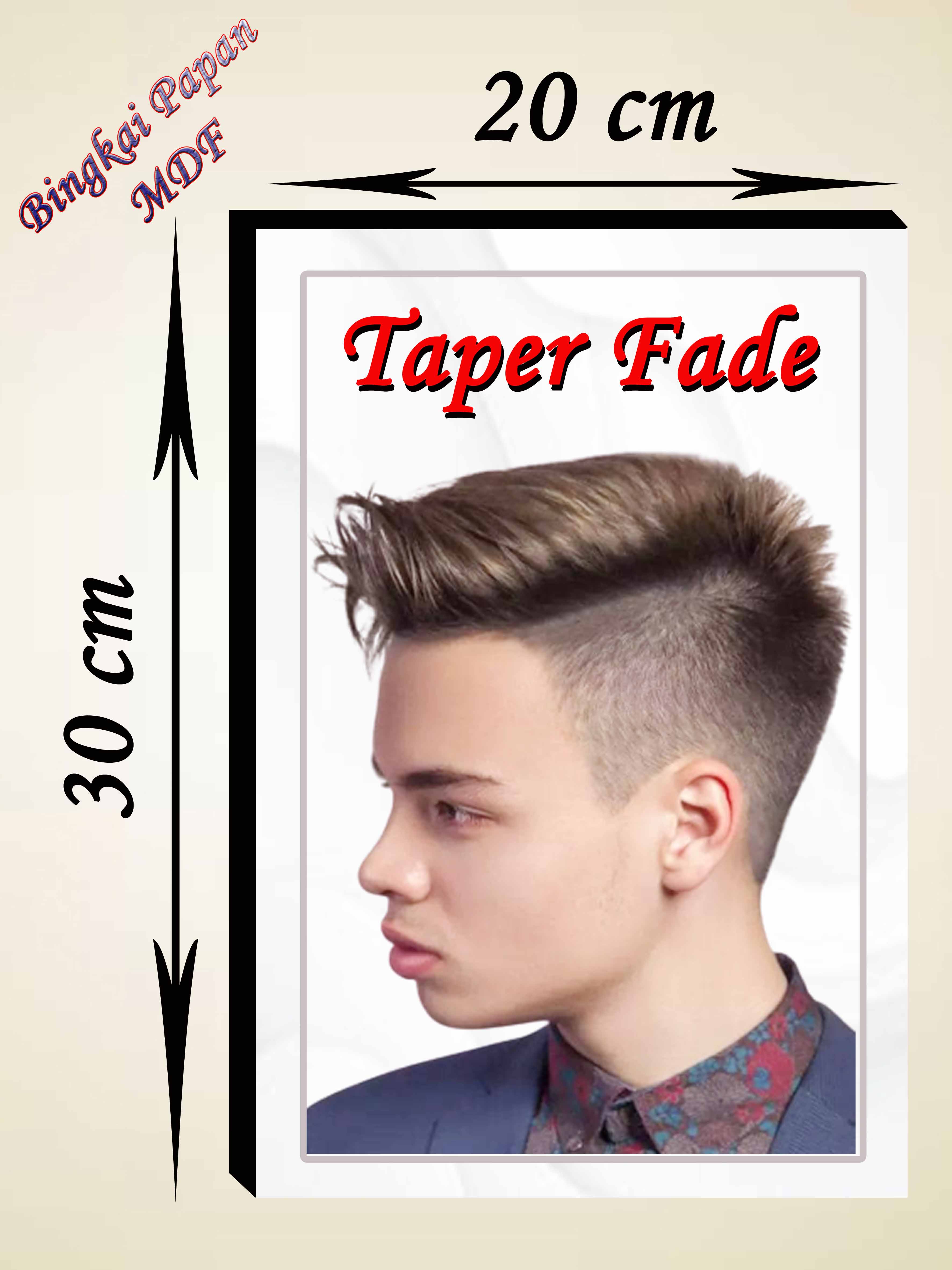 Poster model pangkas rambut dan barbershop bingkai MDF ukuran 20cm x ...