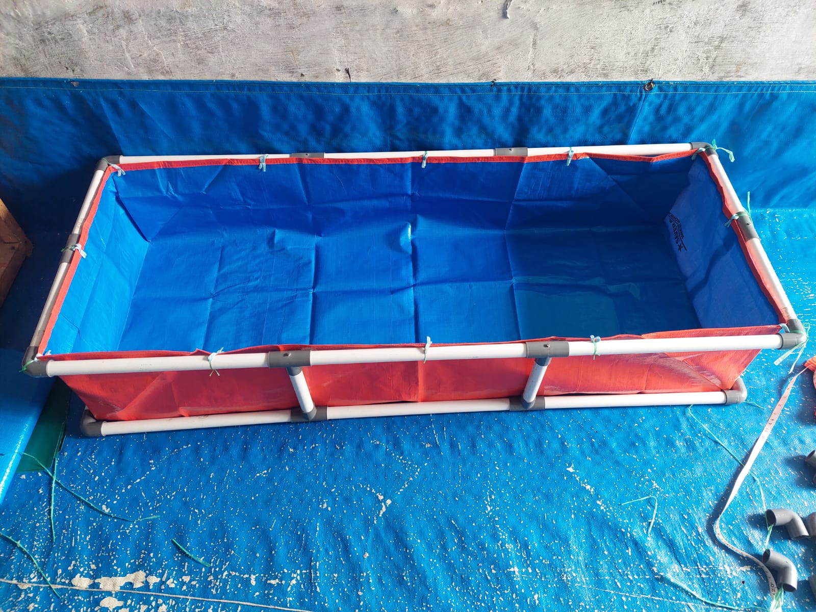 Kolam Terpal ikan ukuran 140x50x30 fullset Rangka paralon ½ in type ...