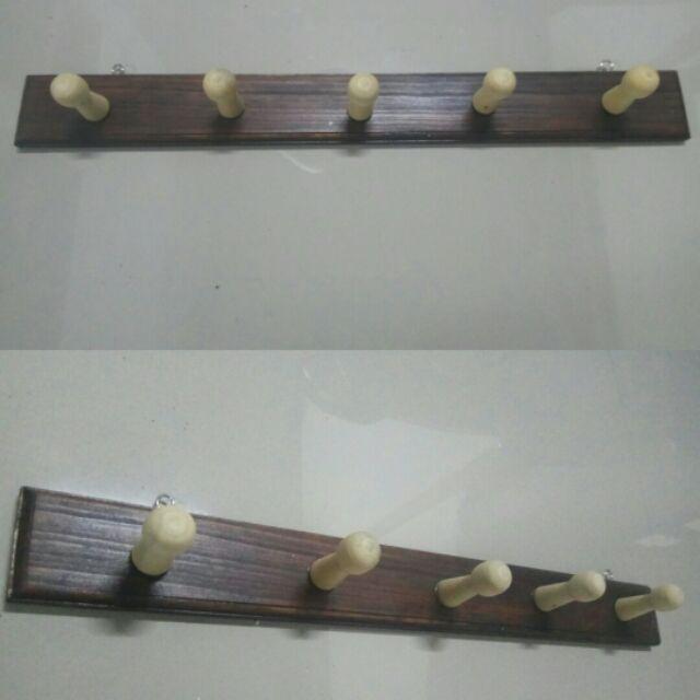 Kapstok Kayu Kastok Gantungan Baju Dinding Hook Kayu | Lazada Indonesia