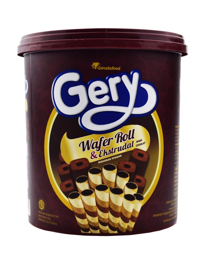 Roti Kaleng Biskuit Gery Wafer Roll Cokelat 350 gr Edisi Lebaran ...