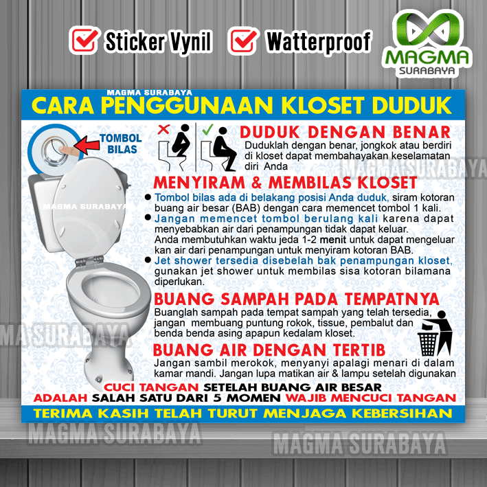 Stiker Cara penggunaan Kloset Duduk - jagalah kebersihan - toilet ... Stiker Cara penggunaan Kloset Duduk - jagalah kebersihan - toilet ...