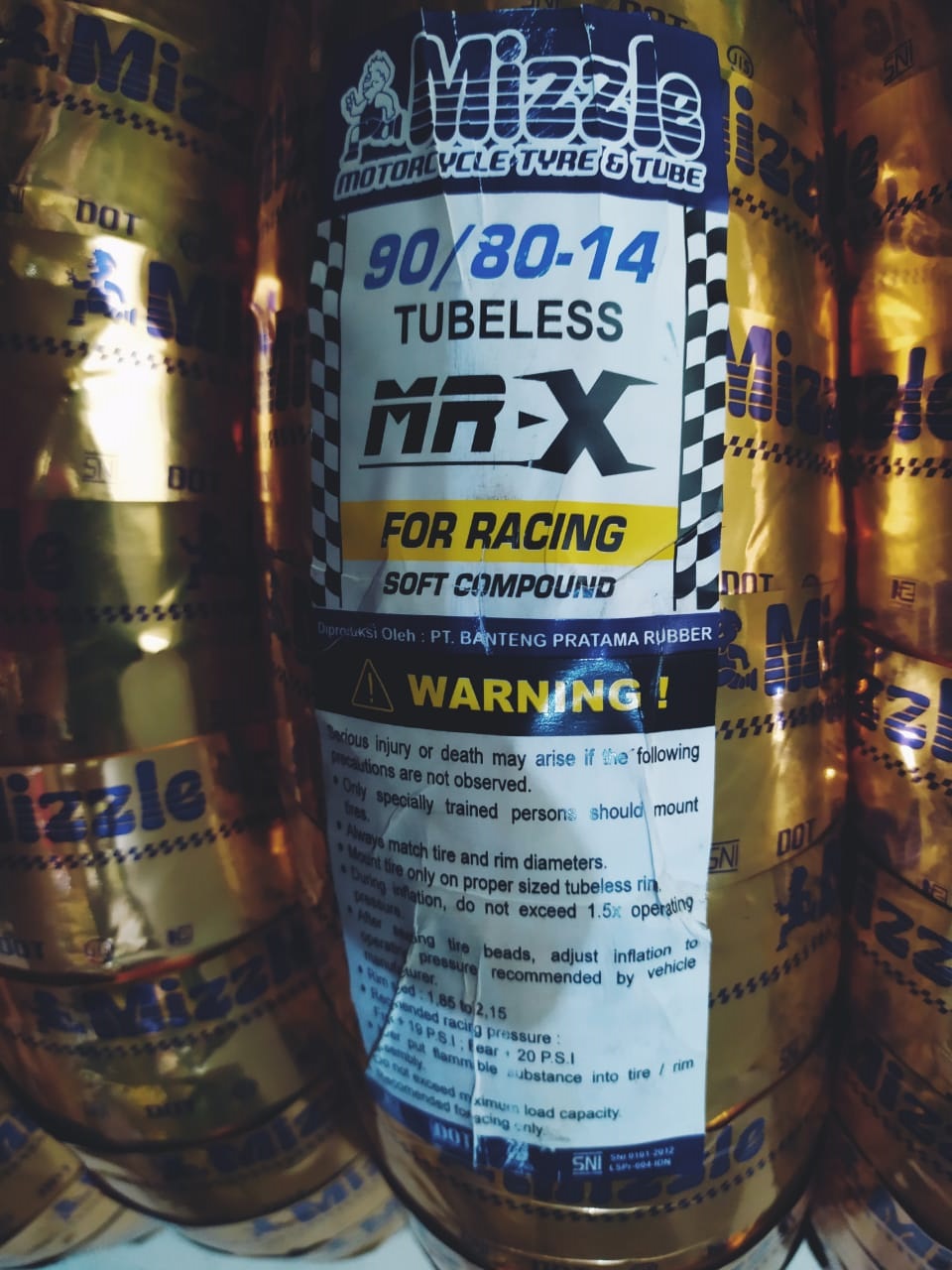 Ban Motor Mizzle 90/80-14 Soft Compound MR X series Tubeless - Ban ...