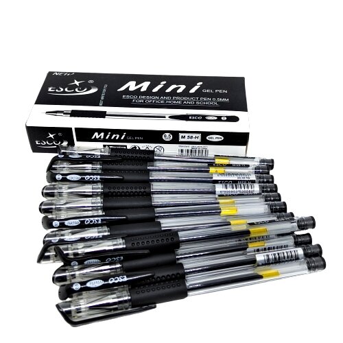 1 Box 12 Pcs / Gel Pen Pulpen Joyko JK-100 / Esco Mini Gel / Pena Joyko ...