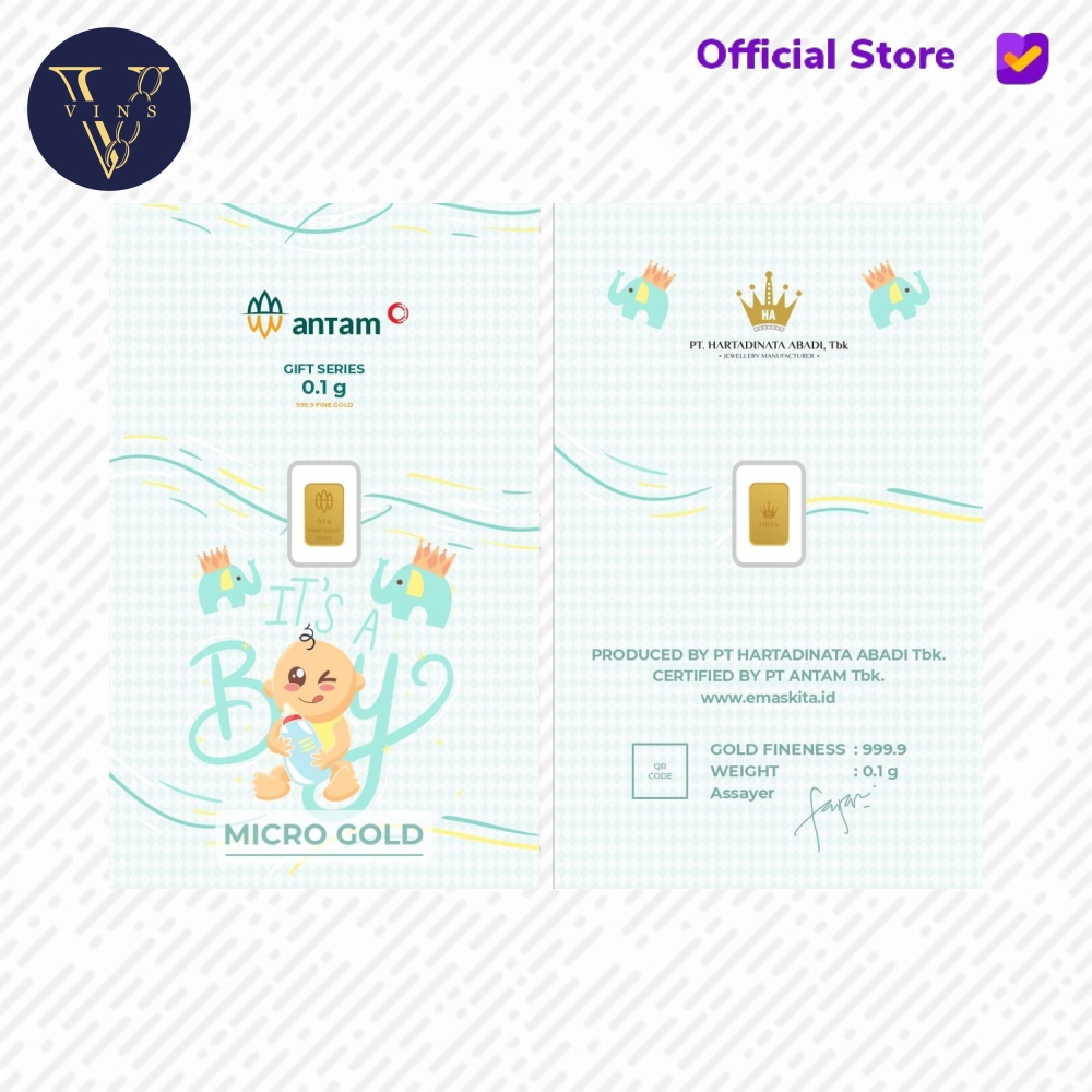 MICRO GOLD ANTAM HARTADINATA ABADI BABY BOY 2 (LM) 0.1 GRAM | Lazada ...