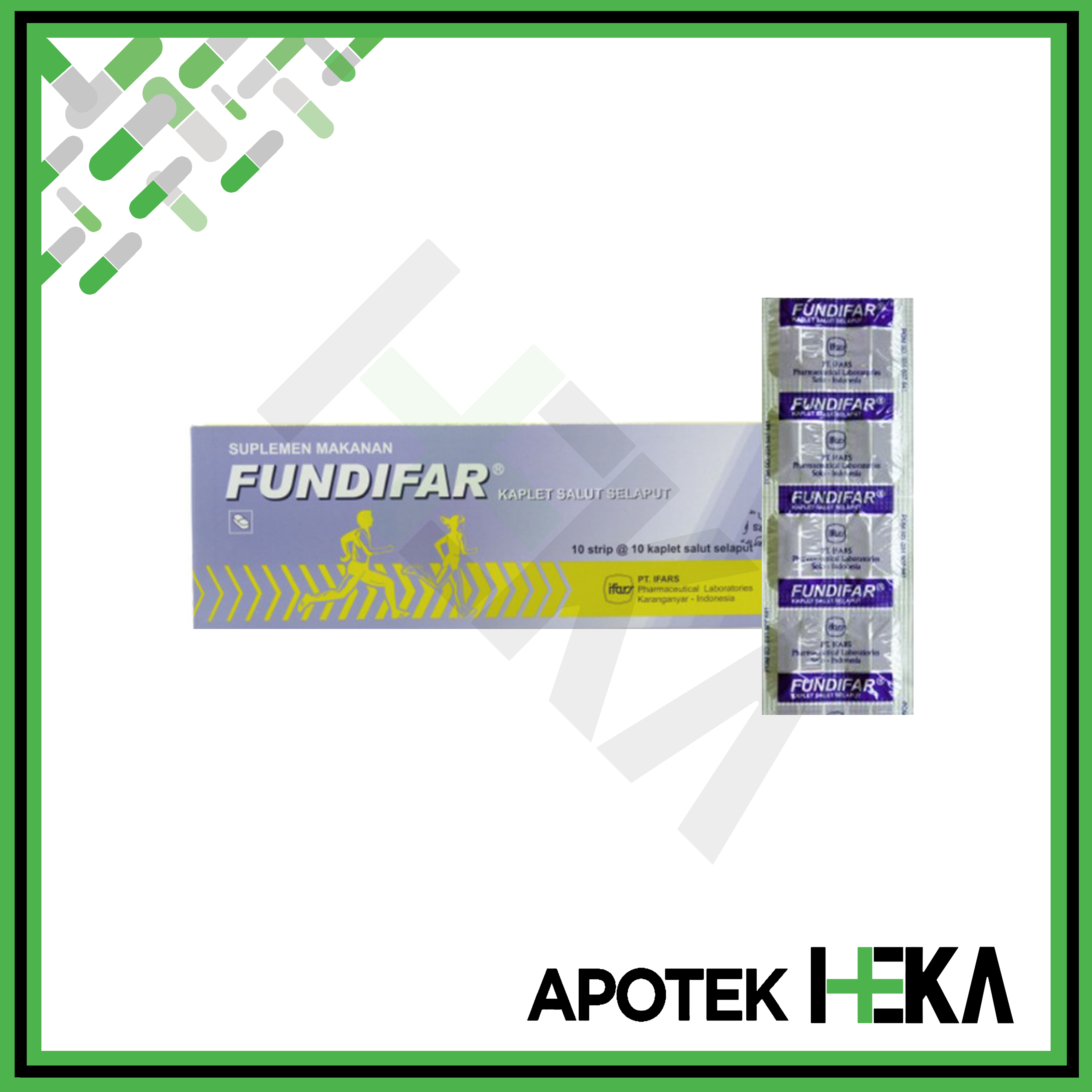 Fundifar Kaplet Box isi 10x10 Tablet - Multivitamin B1 B6 B12 E ...