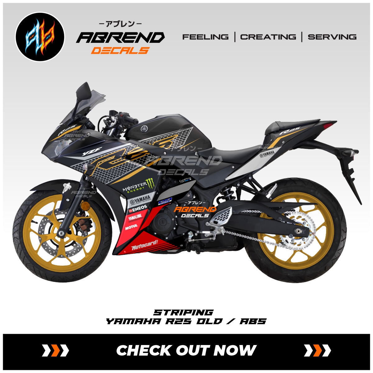Striping Yamaha R25 ABS Livery KRT / Stiker Motor R 25 Desain Custom ...