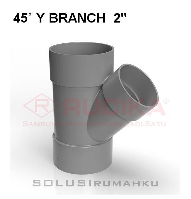 Tee Y 45* Rucika D 2 D Y Branch 45 Derajat DY D-Y 2 Inch | Lazada Indonesia