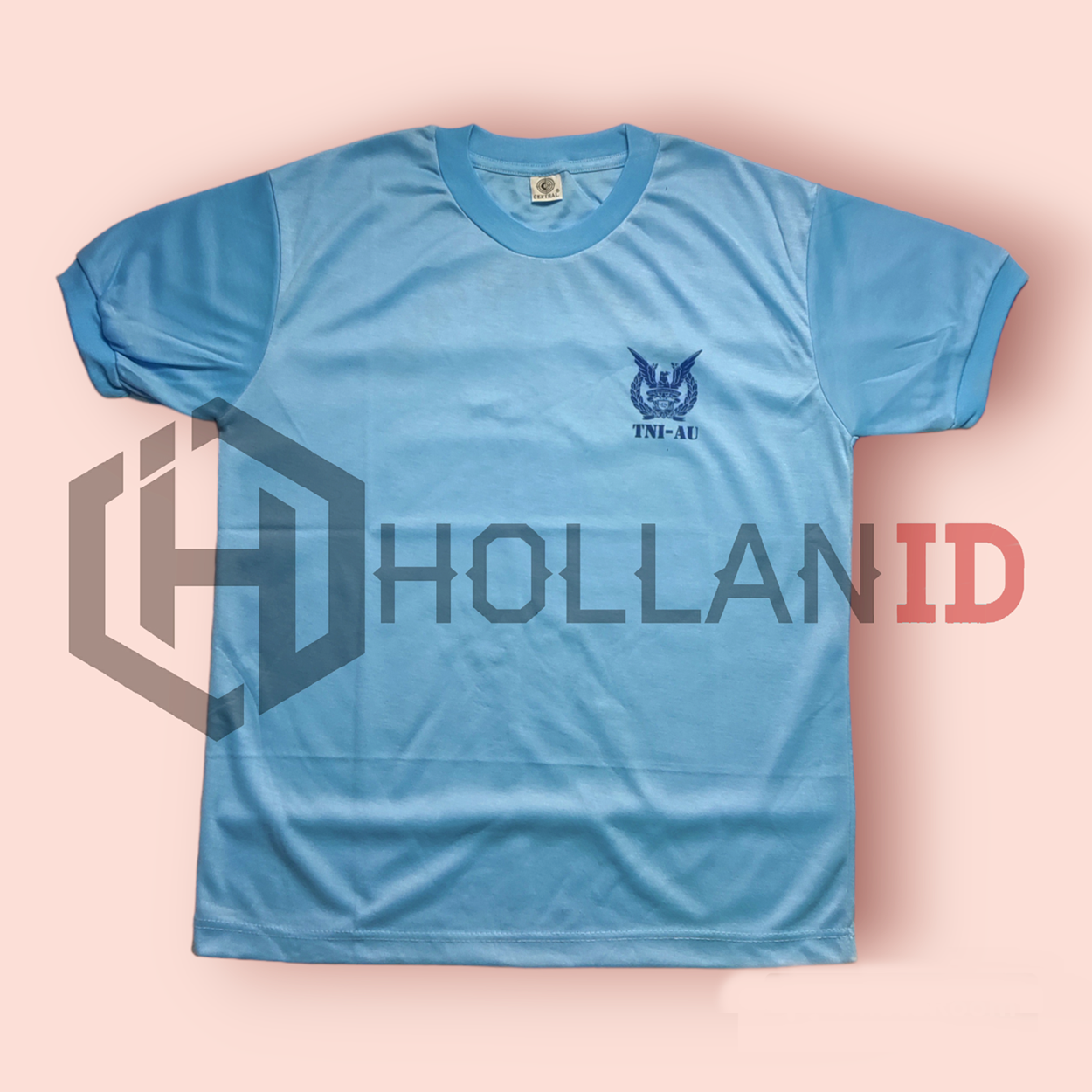BAJU KAOS TNI ANGKATAN UDARA BIRU MUDA POLOS TANGAN PENDEK (TENTARA AU ...