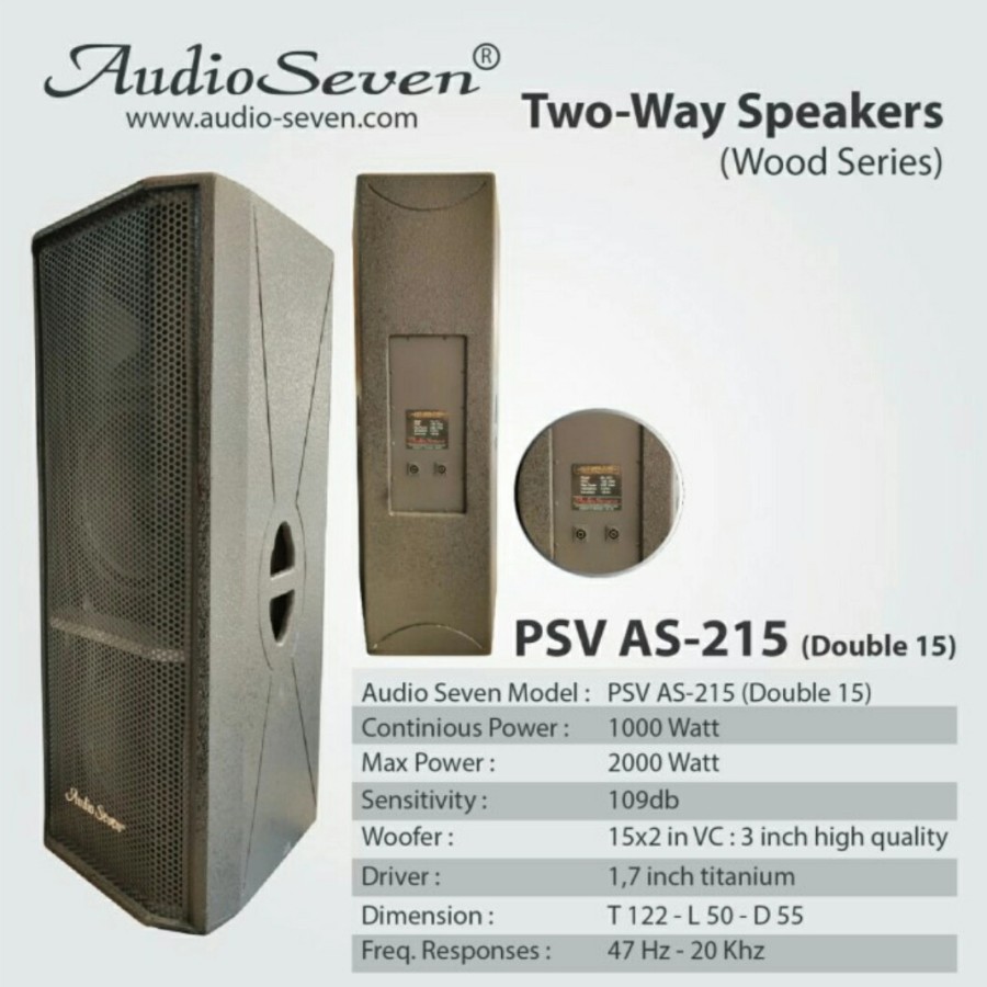SPEAKER PASIF DOUBLE AUDIO SEVEN PSV AS215 15 INCH ORIGINAL AUDIOSEVEN ...