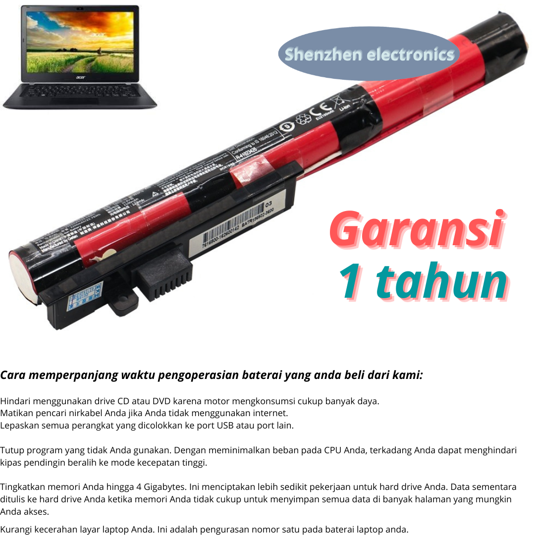 Baterai Laptop Acer aspire one 14 Z1402 battery | Lazada Indonesia