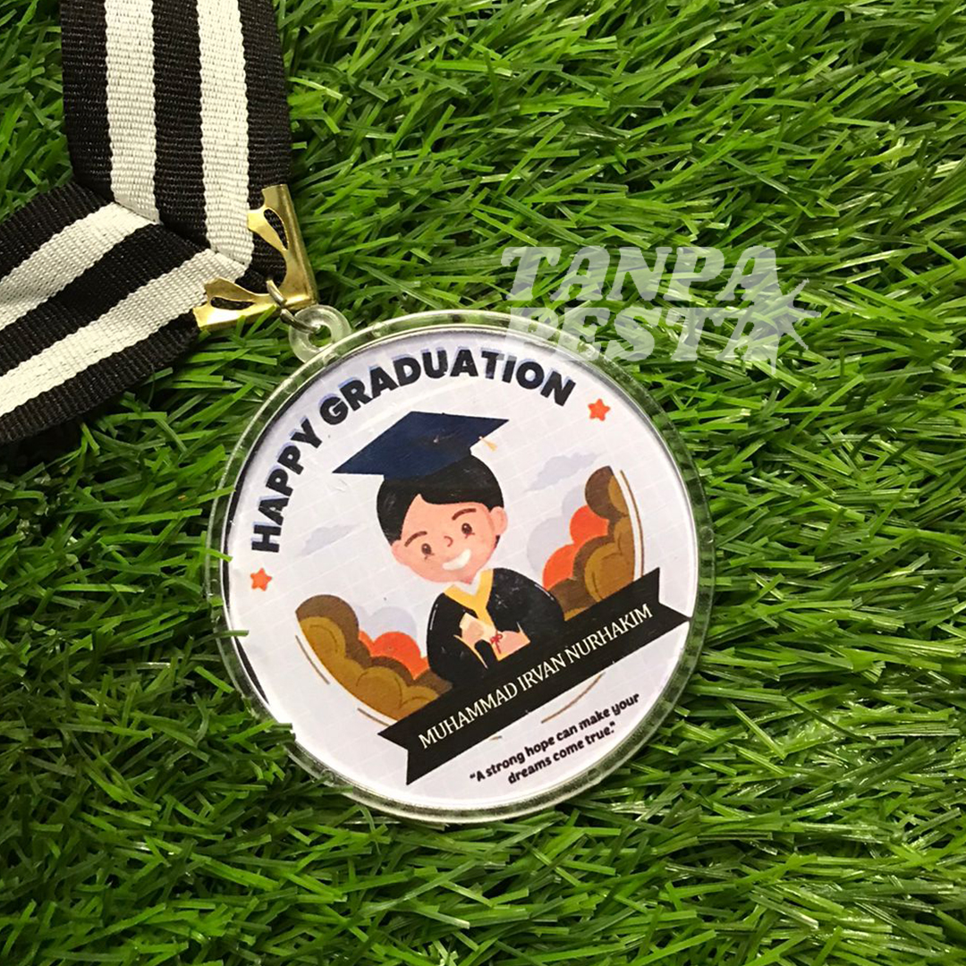 medali Costum Happy graduation - mendali gambar vector kartun | Lazada ...