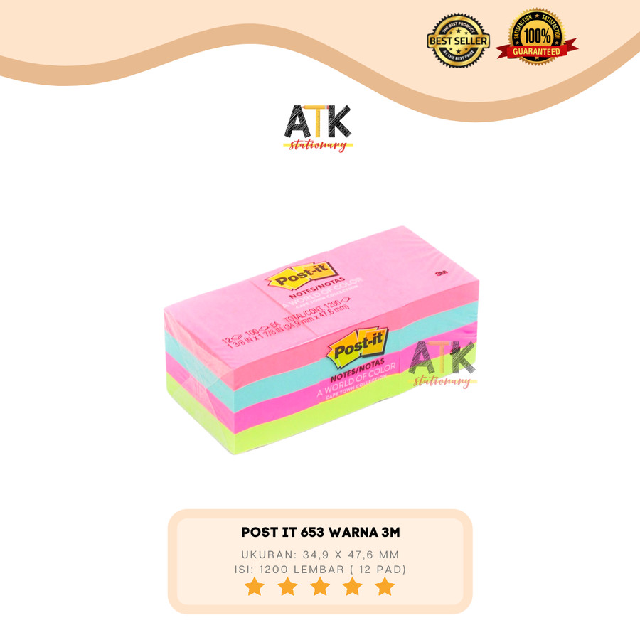 Post It 3M 653 Warna atk | Lazada Indonesia