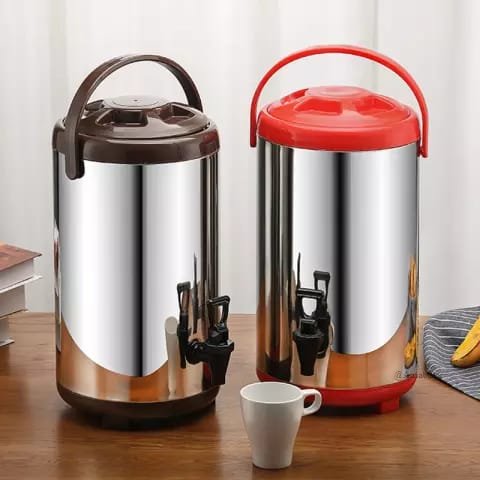 10 Liter Milk tea Bucket Dispenser Stainless Steel | Termos Besar Air ...