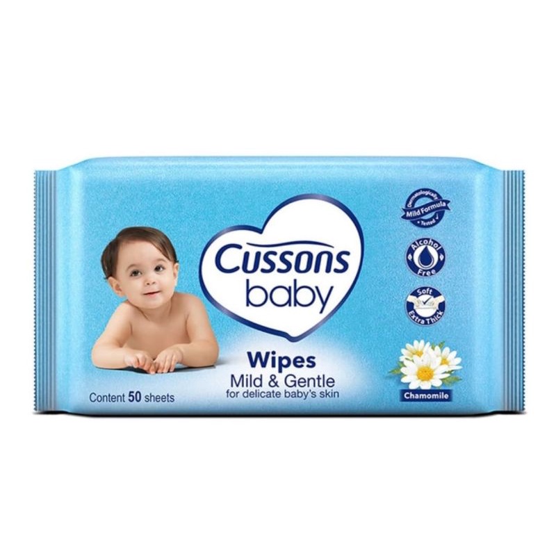 CUSSON BABY WIPES TISSUE BASAH BAYI (BELI 1 PAKET 50 SHEET GRATIS 50 ...