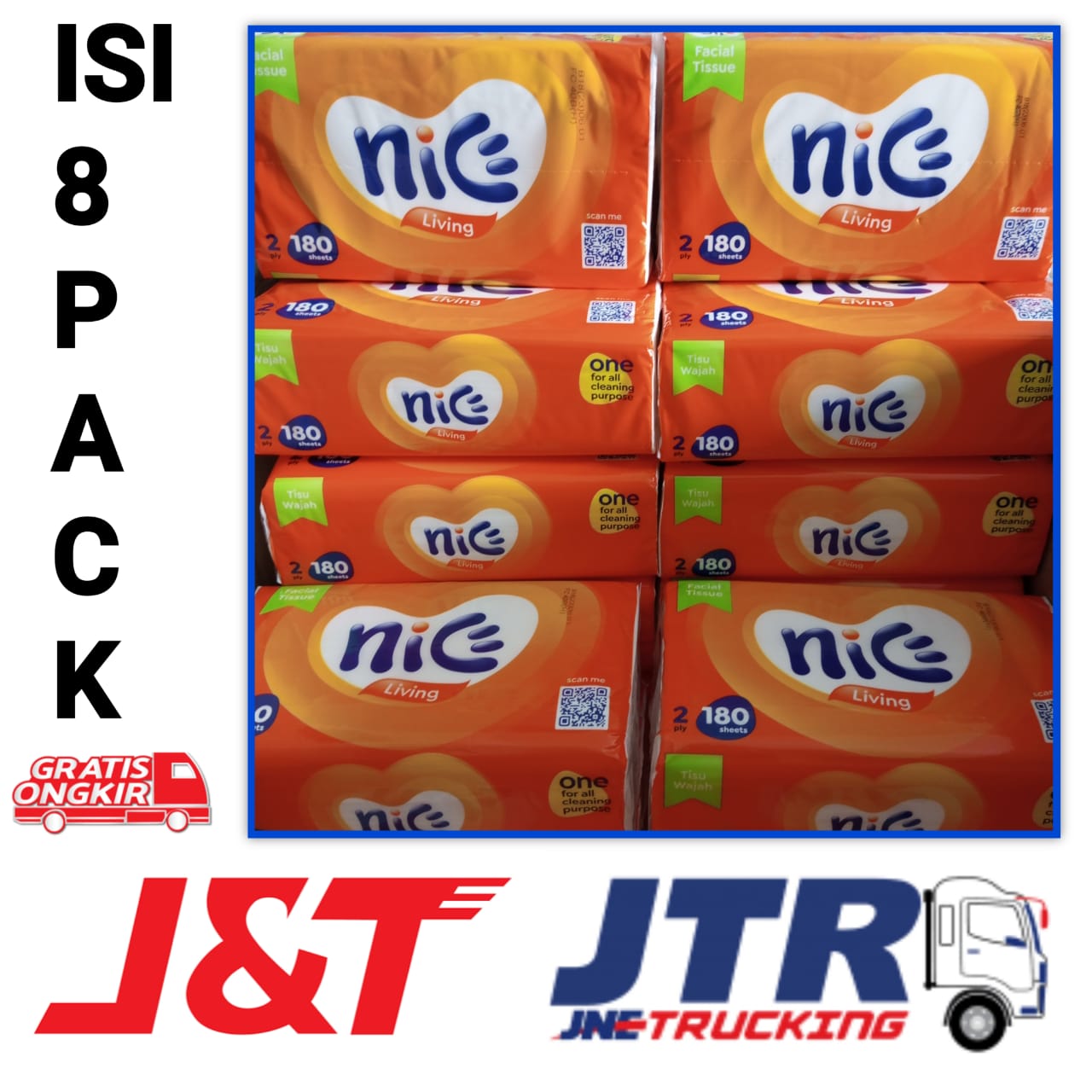 10 PACK TISU NICE 180 SHEET 2 PLY | Lazada Indonesia