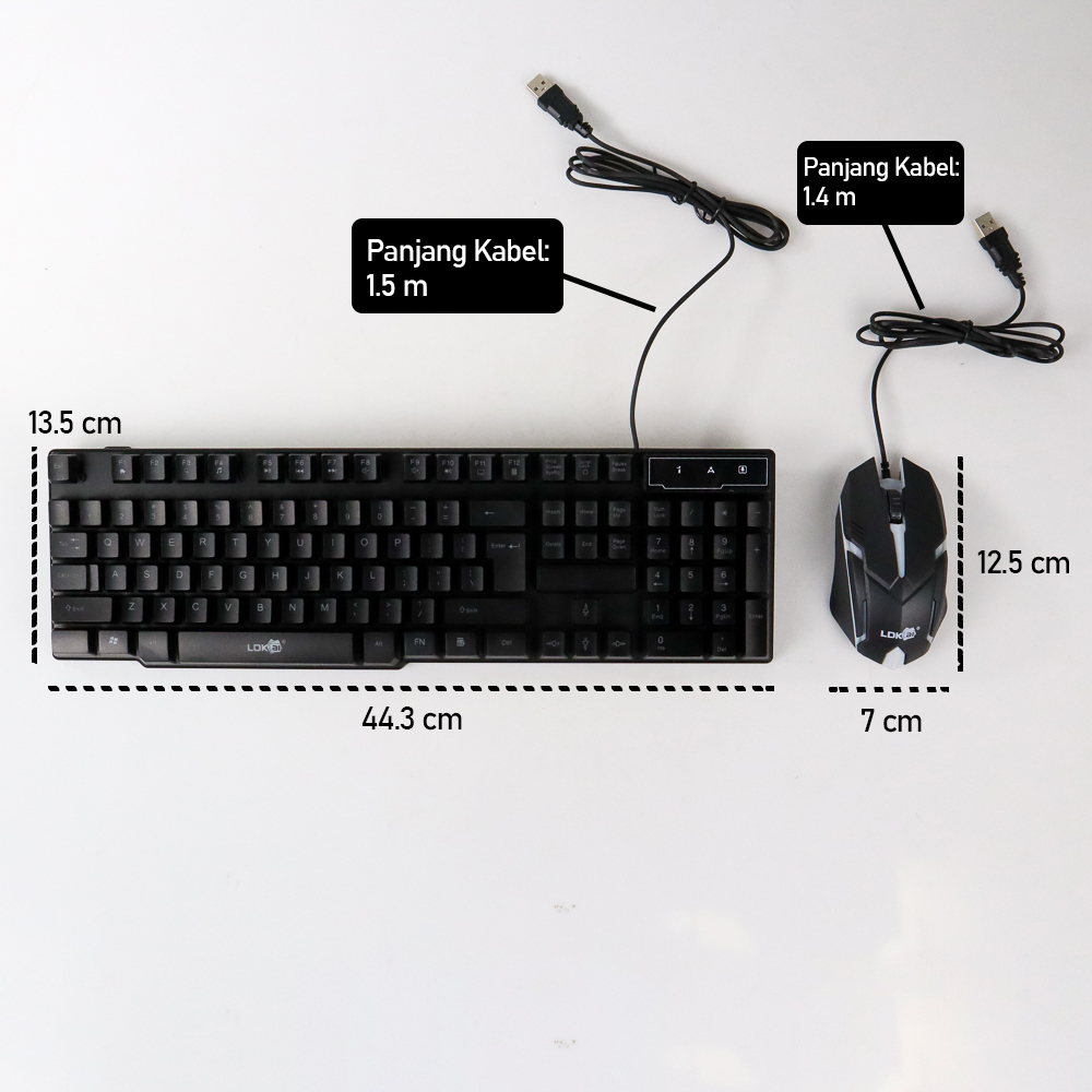 PAKET Keyboard + Mouse Gaming - Warna Hitam dengan design keren ala ...