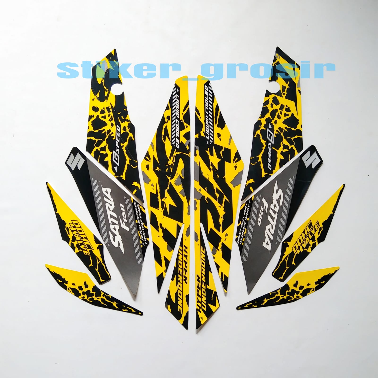 STIKER STRIPING & LIS LES BODY MOTOR SATRIA FU F150 TAHUN 2018 2019 FI ...