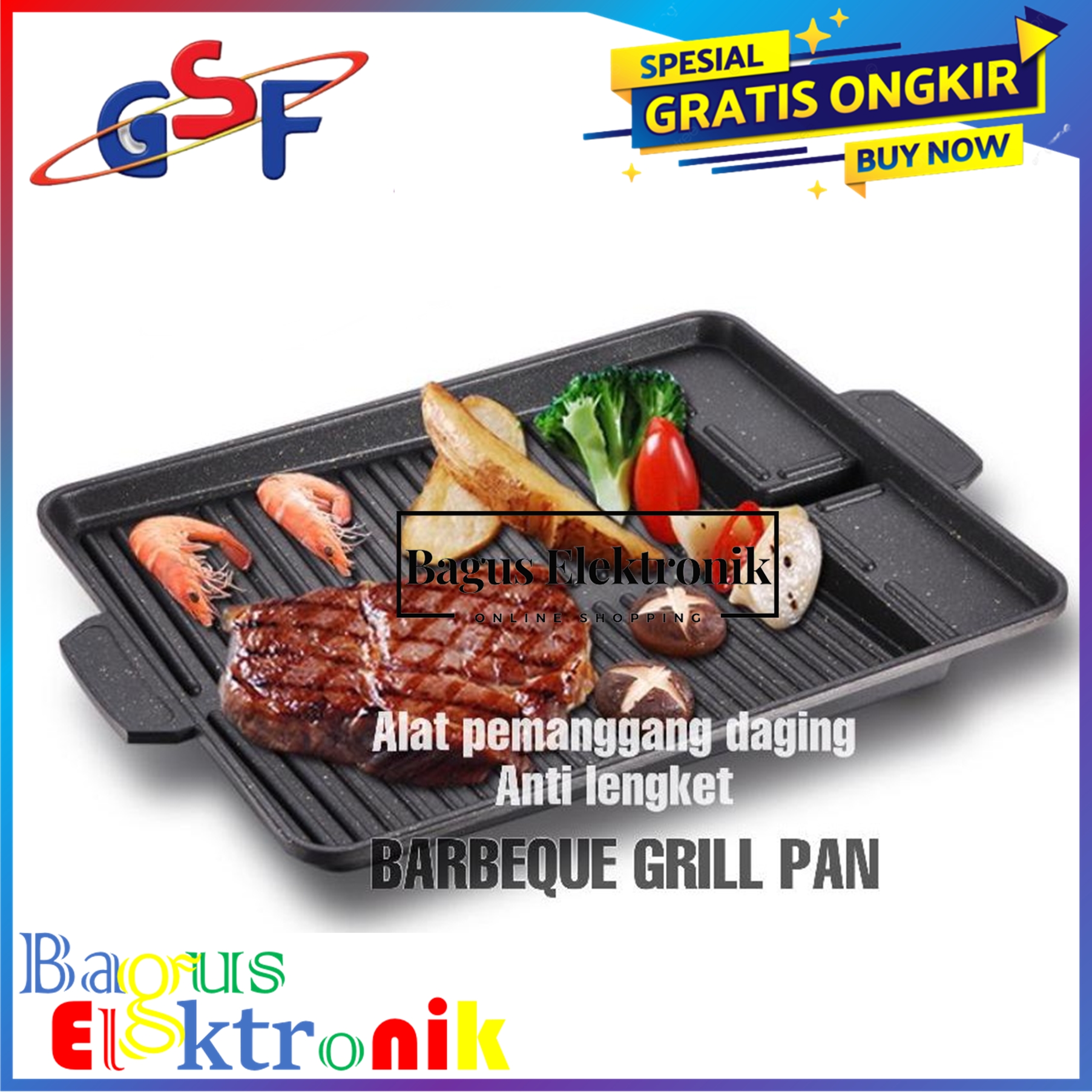 PAKET 1 SET 2IN1 KOMPOR PORTABLE TABUNG GAS 3KG / KALENG Square Grill ...