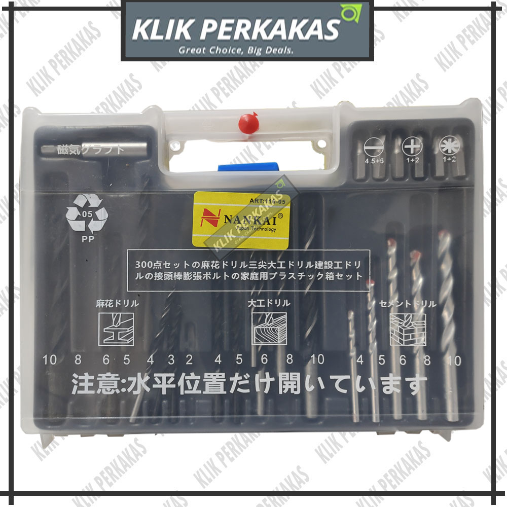 Mata Bor Set NANKAI Kayu, Besi, Beton, Obeng, Fischer Set 300pcs ...