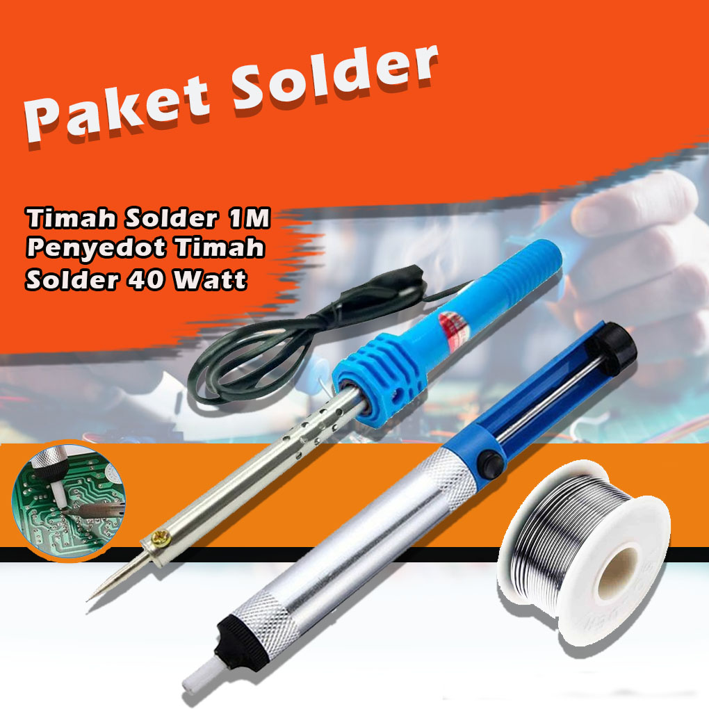 Paket Alat Solder - Solder Listrik 40Watt - Penyedot Timah Solder ...