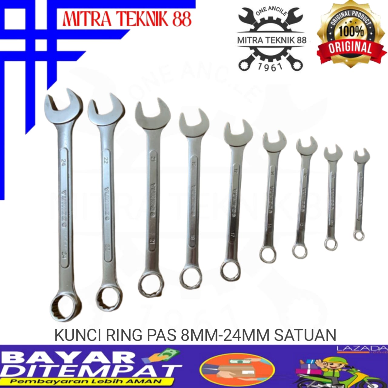 MITRA TEKNIK 88 - KUNCI RING PAS CHROME VANADIUM KUNCI RING PAS 8MM ...