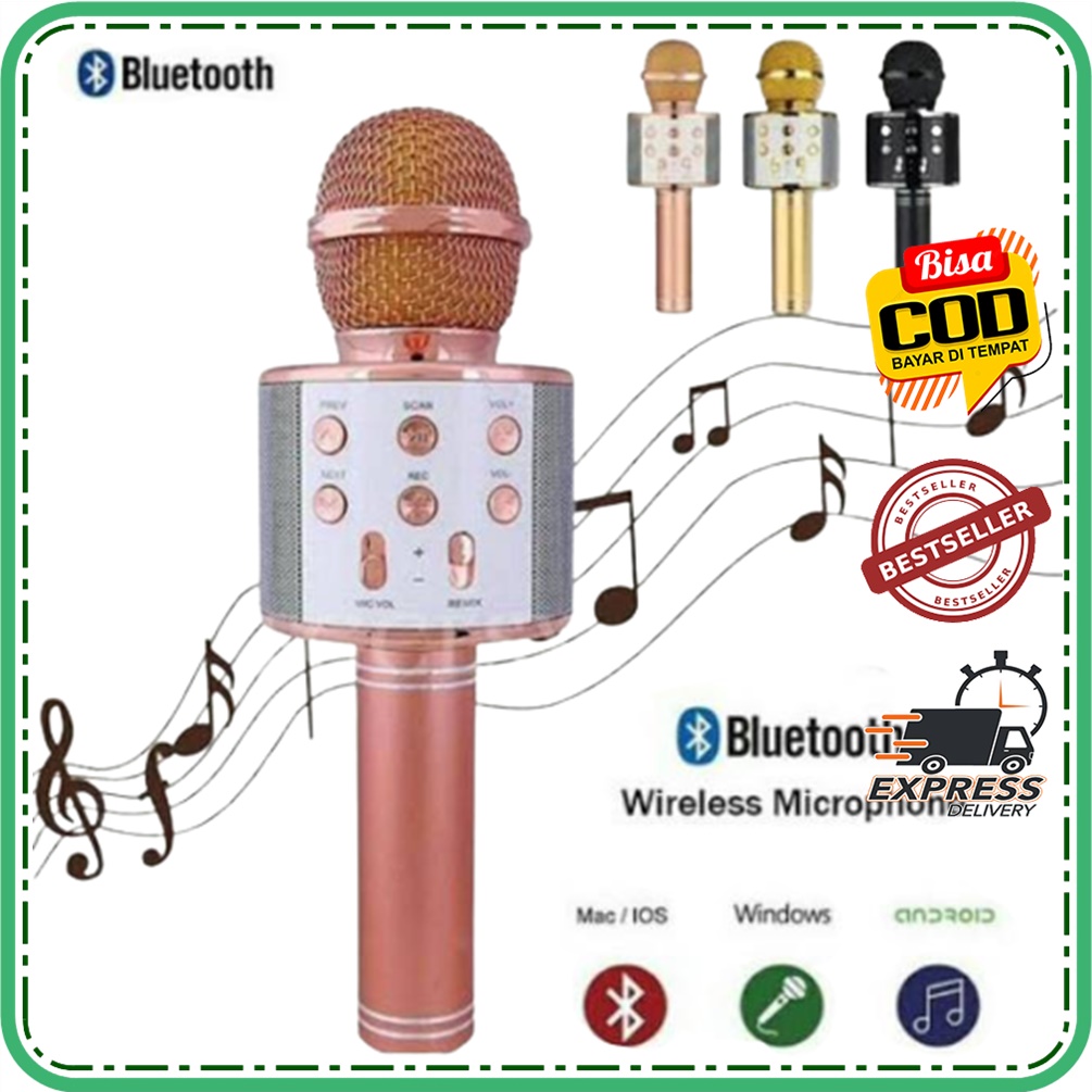 MIC PORTABLE WS-858/858PPT MICROPHONE BLUETOOTH ~o0o~ *NAJAH* SPEAKER ...