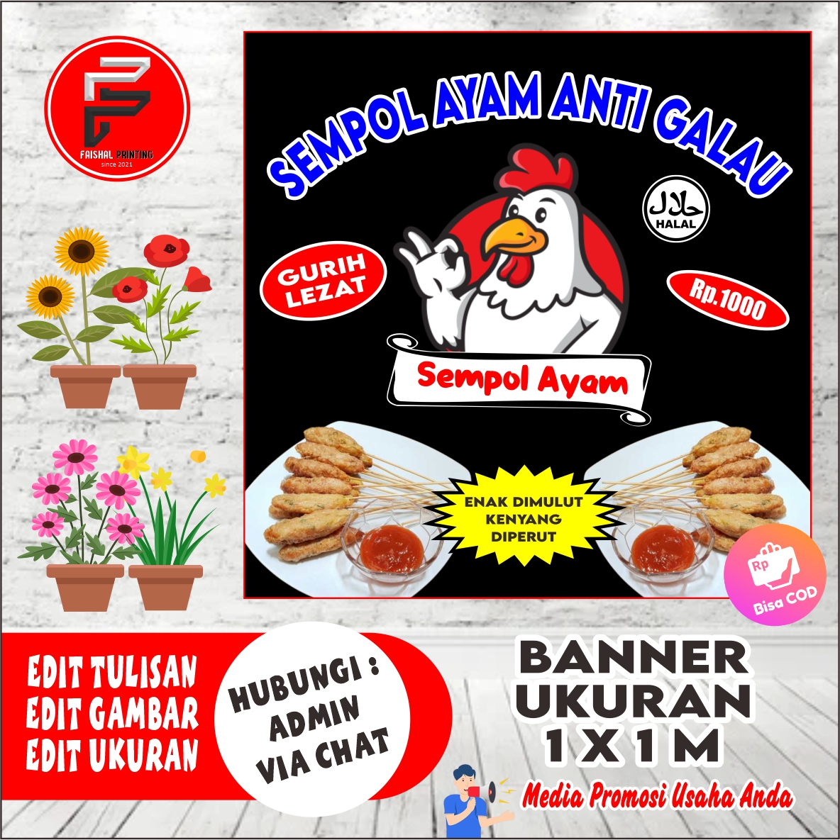 Spanduk Sempol Ayam Anti Galau / Banner Sempol Ayam / Spanduk Ukuran 1 ...