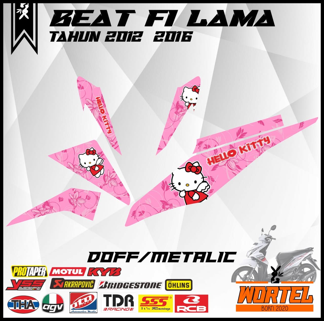 Stiker Striping Decal Motor Beat FI Lama Hello Kitty | Lazada Indonesia