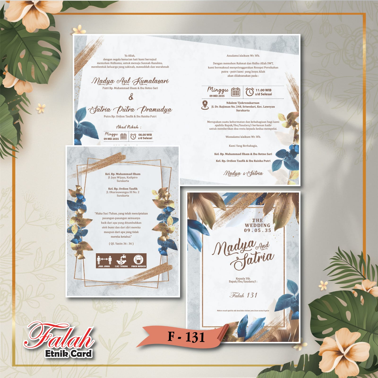 Blangko Undangan Nikah Falah 131 Design Menarik / Undangan Pernikahan Bahan Kertas BC / Ready ...