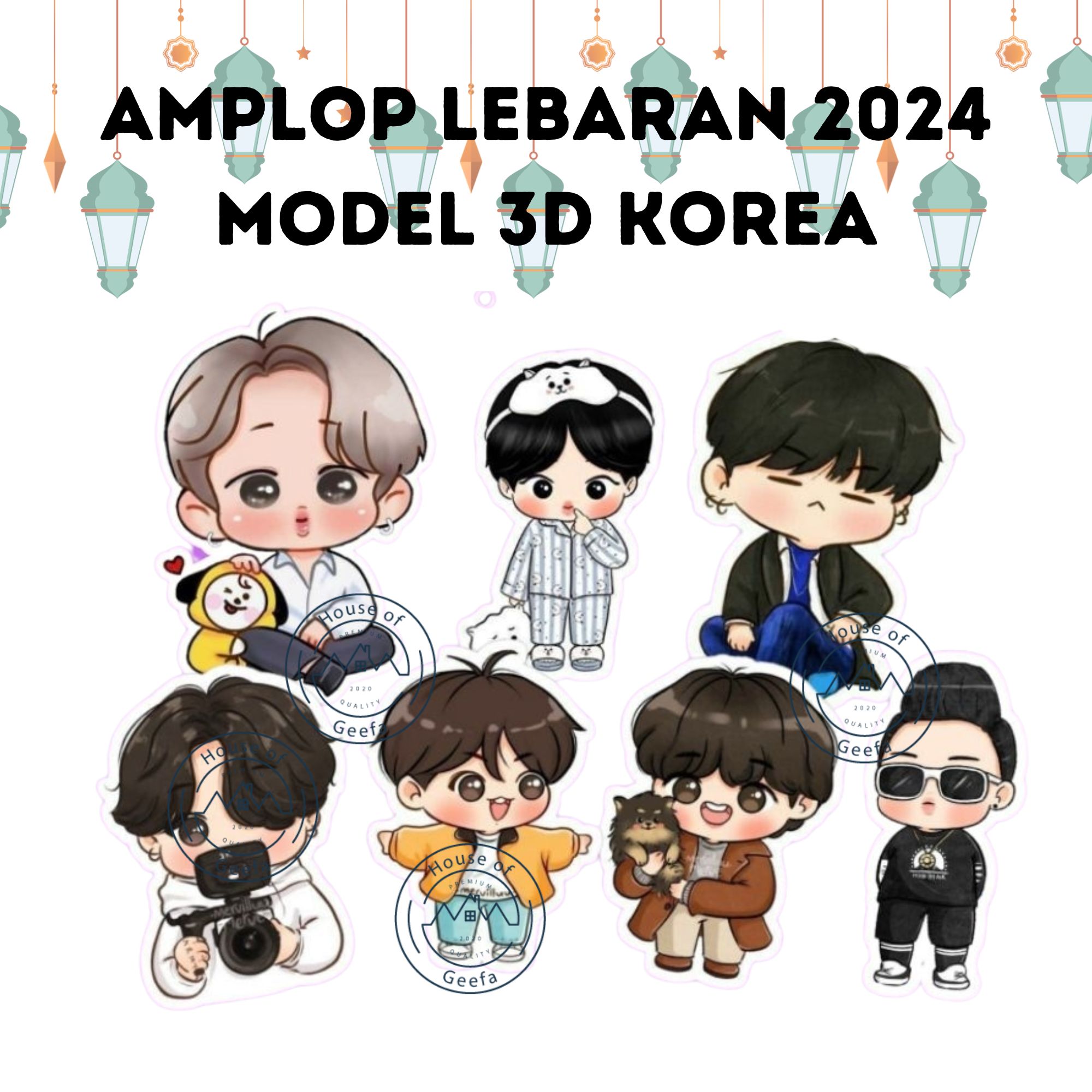 10 PCS Amplop Korea 3D 2024 - Amplop Lebaran Idul Fitri - Amplop Lucu ...