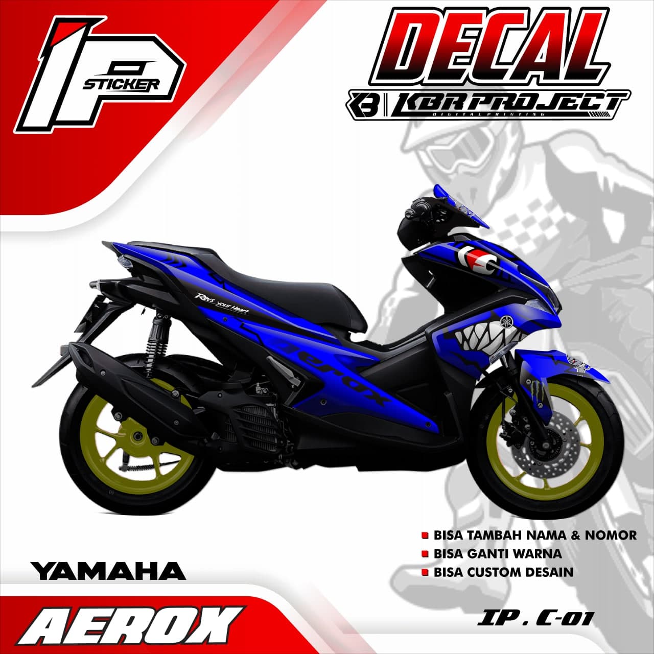 Decal AEROX - Sticker Decal Variasi full body List YAMAHA AEROX IP.C-01 ...