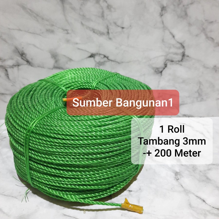 Tali tambang 3mm plastik 1 roll tali ikat bangunan kecil jemuran 3 mm | Lazada Indonesia