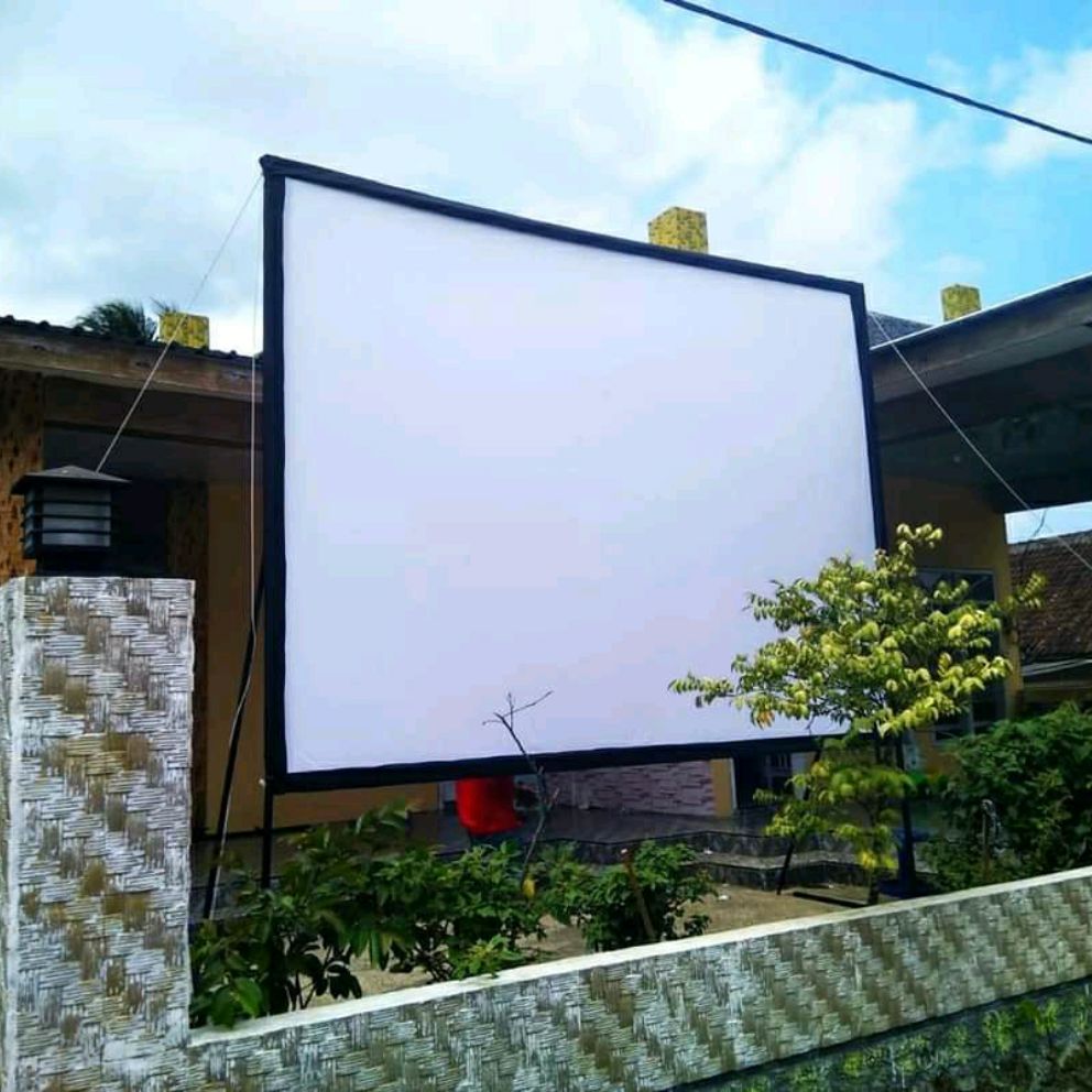 kain layar proyektor murah ukuran 2.4x3 bagus | Lazada Indonesia