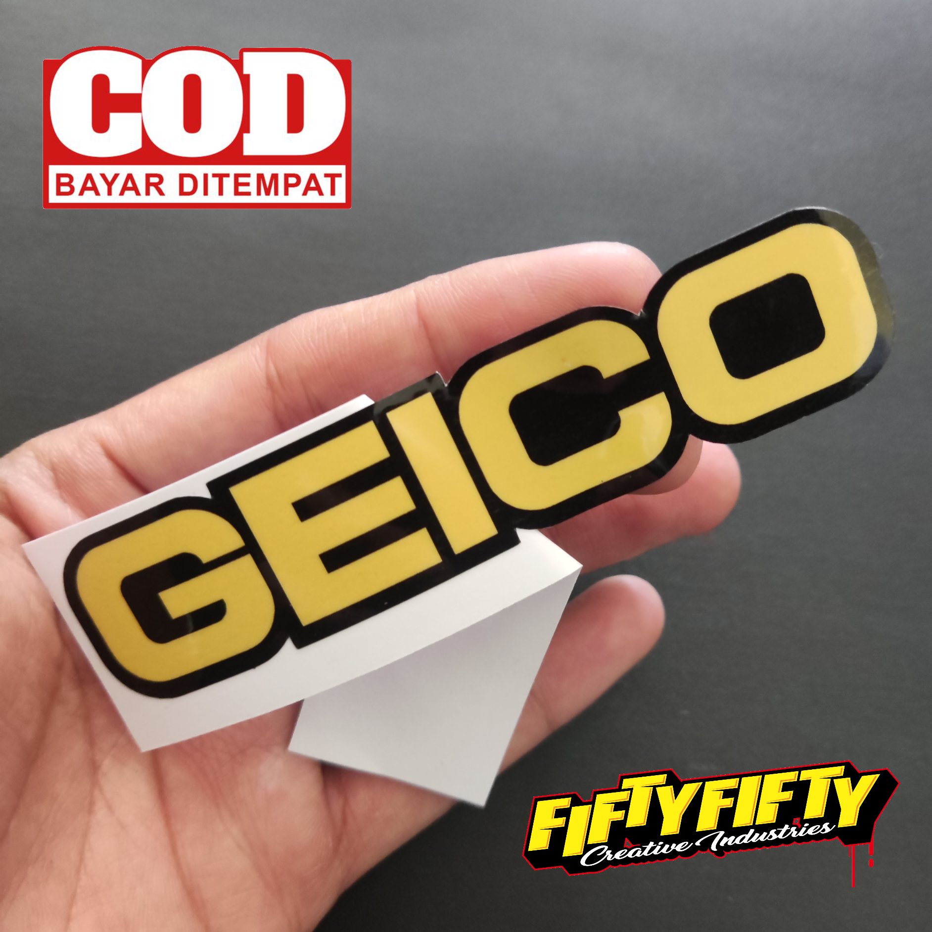 Stiker Print Cut GEICO Stiker Printing Laminasi Glossy Stiker Motor ...