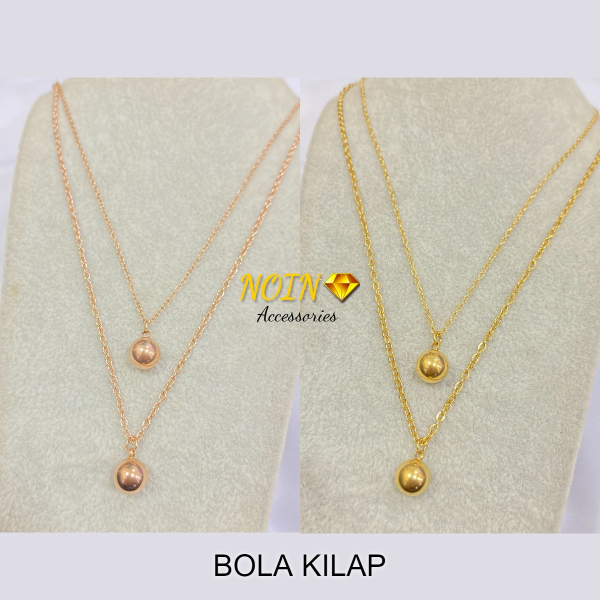 Kalung 2 Layer Titanium Gold Bola Koin Korean Style | Lazada Indonesia