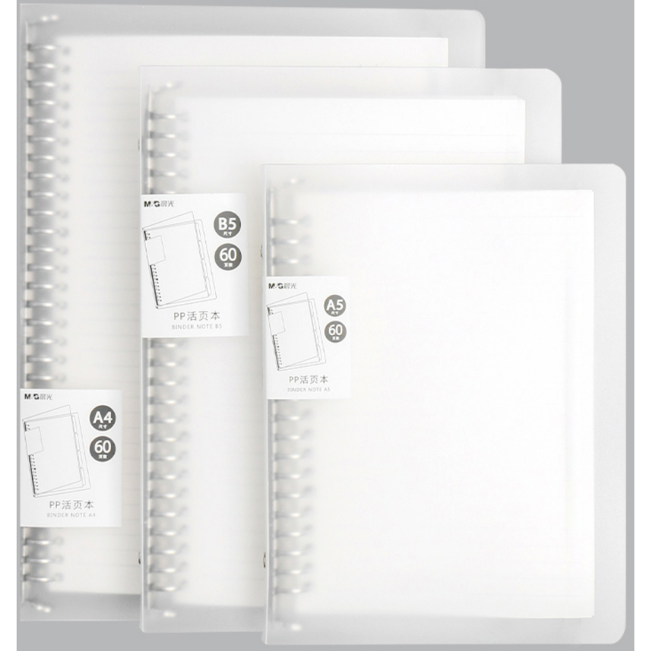 Binder Transparan A5 & B5 Binder Ring Plastik & Besi Deli 20 Holes & 26 ...