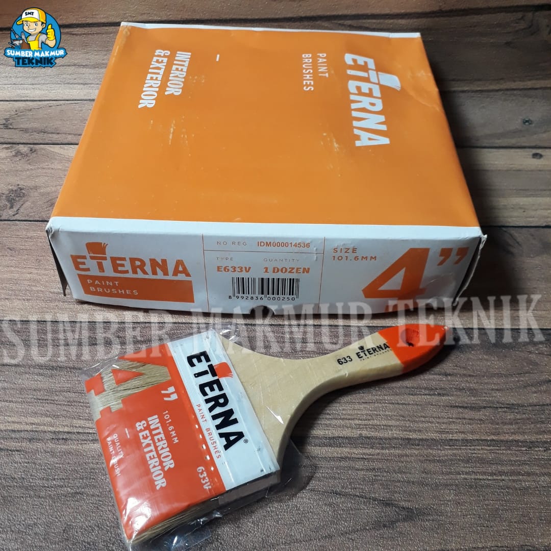 Kuas Cat Tembok Eterna 4 inch 4” Premium Tipe 633 Original Besi Kayu ...