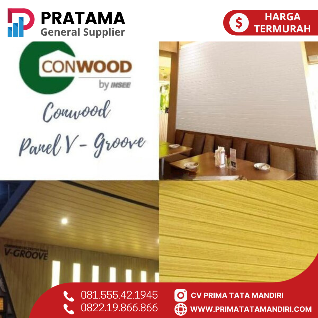 papan partisi Conwood Decorative Panel V- Groove 11mm papan riasan ...
