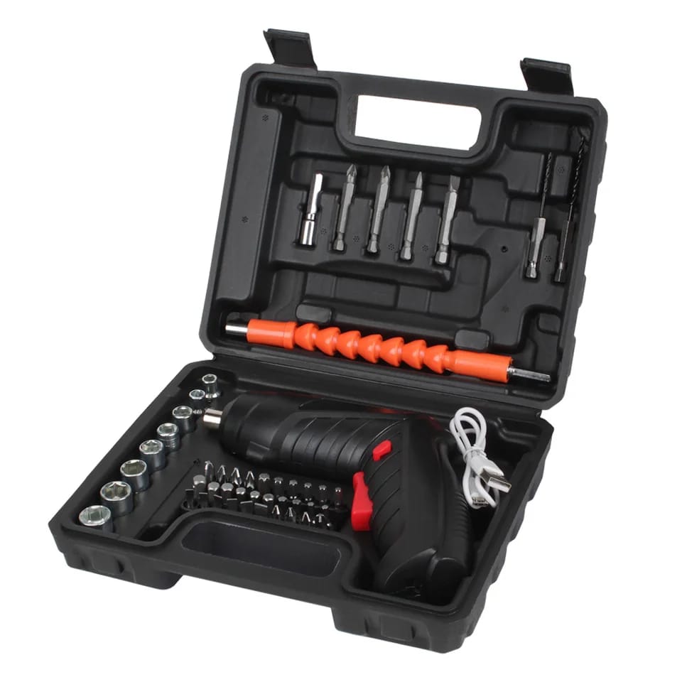 Mesin Bor Cordless Mini 48pcs Set 4.2V / Screwdriver Baterai Obeng ...