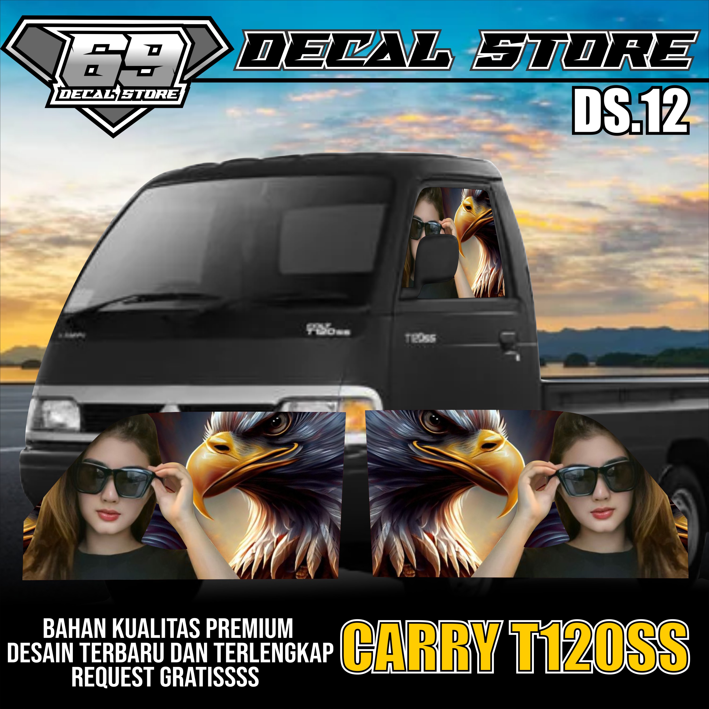 STIKER KACA CARRY T120SS STIKER ONE WAY CARRY T120SS DESAIN TERBARU ...