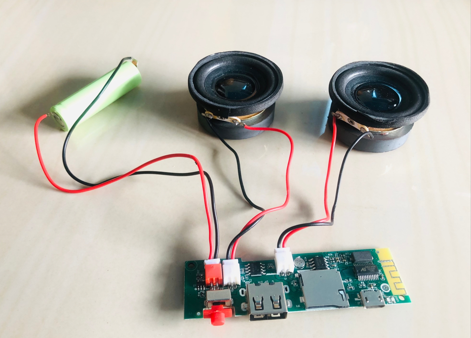 DIY KIT MODUL MP3 BLUETOOTH STEREO 2PCS SPEAKER BATRE DAN MODULE / SET ...