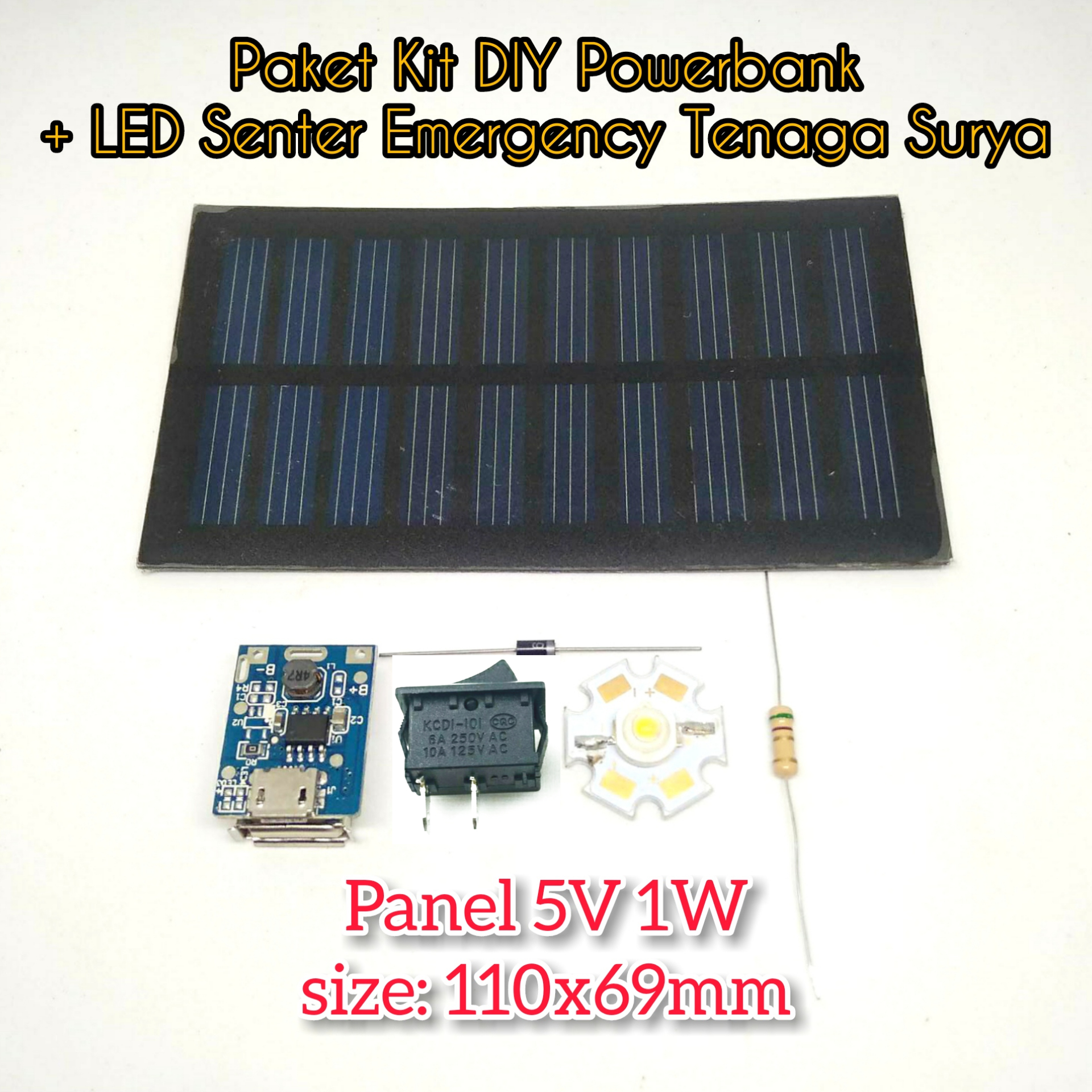 Paket Modul Kit DIY Merakit Mini Powerbank Tenaga Surya / Solar Cell ...