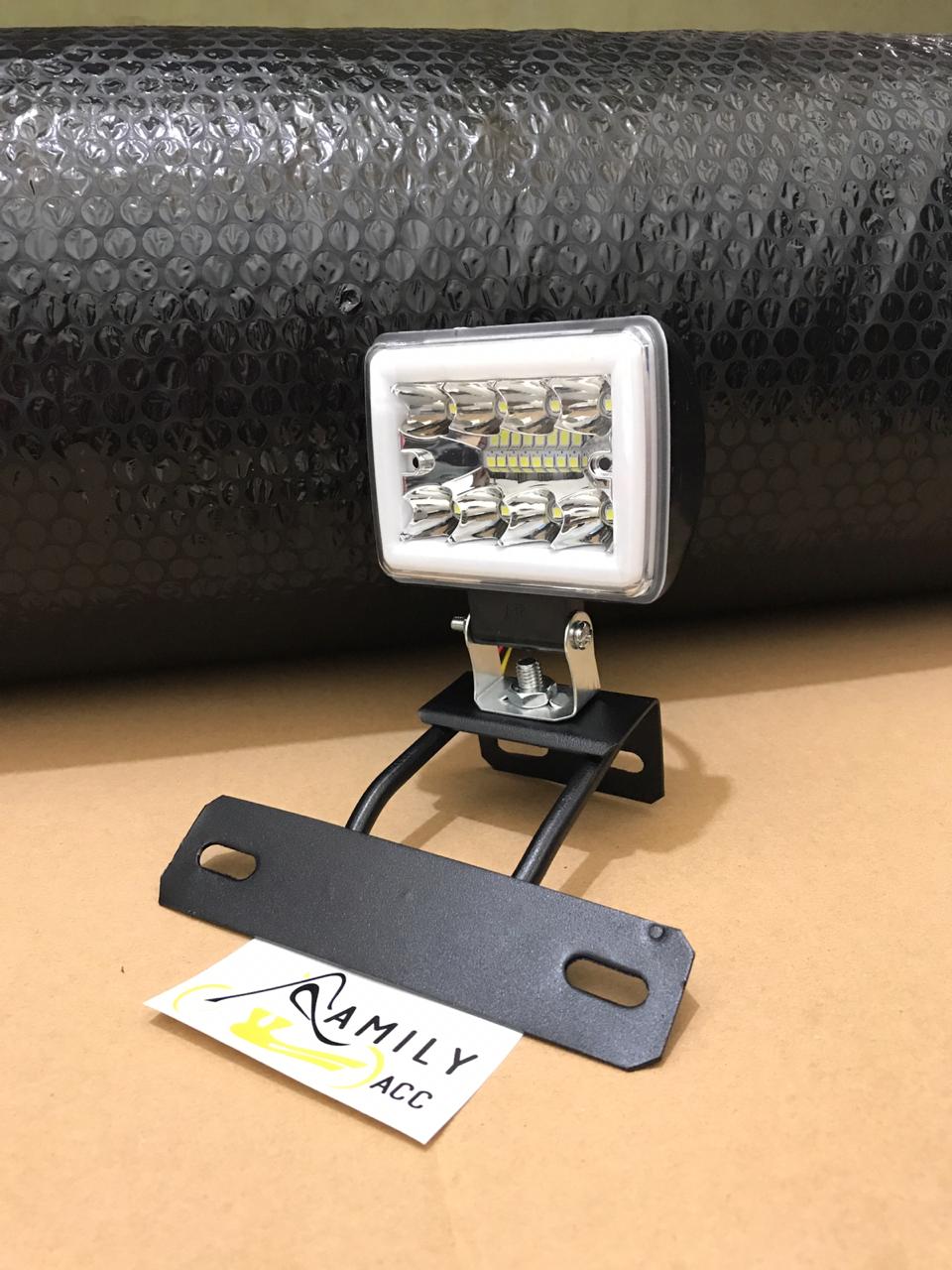 Braket Lampu Dudukan Plat Nopol RX KING + Lampu Tembak Kotak 16 LED ...