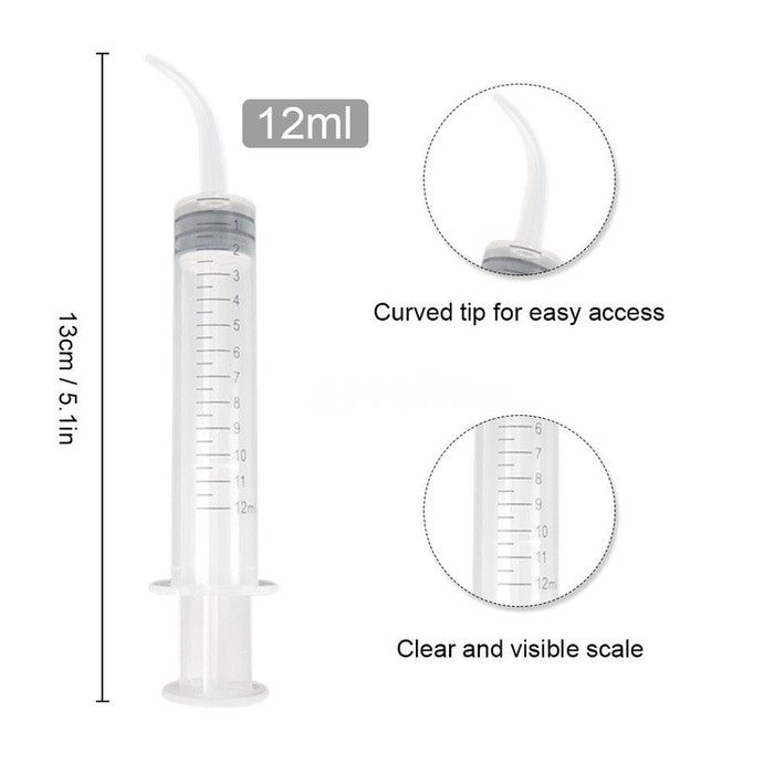 Syringe 12 ml ujung bengkok dan kecil / jarum irigasi endo needle ...