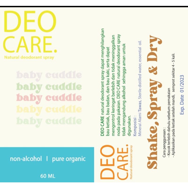 DEODORANT DEOCARE 60 ML ORIGINAL DAN VARIAN TAWAS | ALAMI PENGHILANG ...