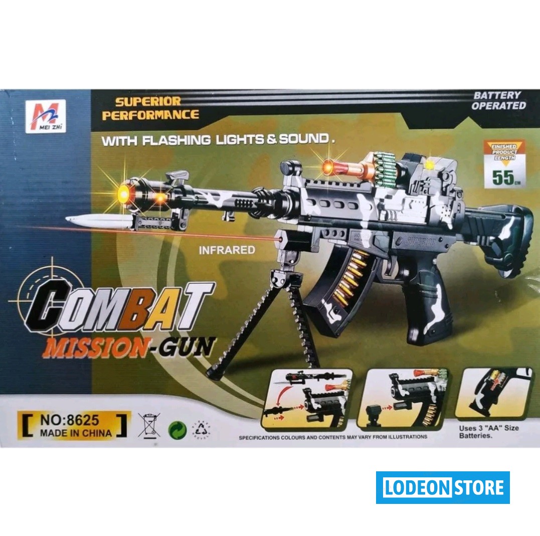 Mainan Anak Tembak Tembakan Combat Mission Gun Dengan Suara dan Lampu ...